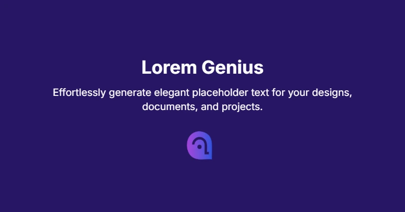 Lorem Genius - Free Lorem Ipsum Text Generator