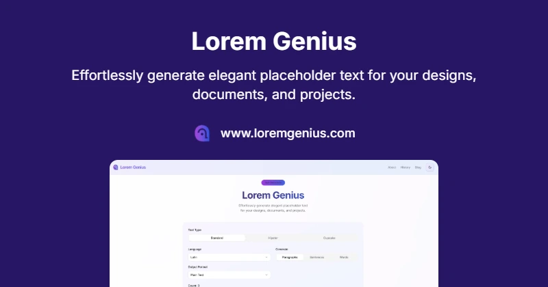 Lorem Genius - Free Lorem Ipsum Text Generator